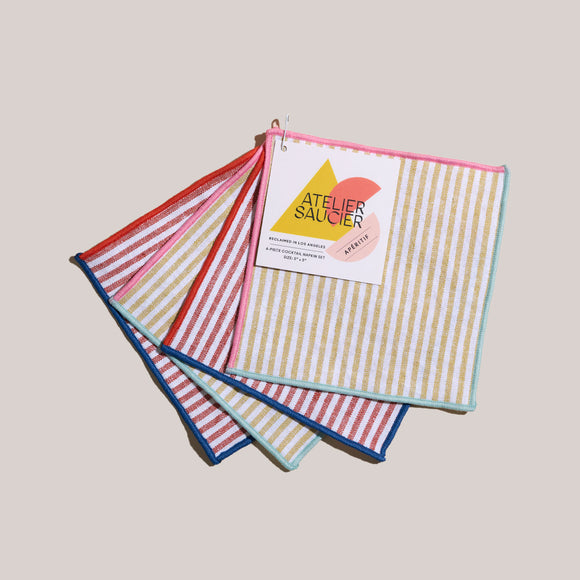 Carnival Stripe Cocktail Napkins | Cloth Napkin